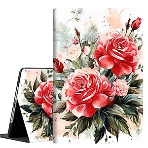 Case for Samsung Galaxy Tab S8 2022/Tab S7 2020 11 Inch (Model SM-X700/X706/T870/T875/T878), Multi-Angle Stand Smart Protective Cover, Shockproof Case Auto Sleep/Wake, Peony Painting