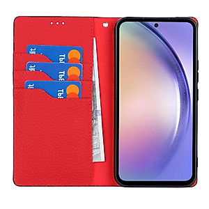 Ｈａｖａｙａ for Samsung Galaxy S23 FE Case Genuine Leather Samsung S23 FE wallet case with Card Holder for men flip folio phone cover with credit card slots for women-Black