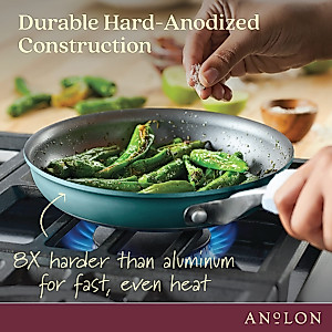 Anolon Achieve Hard Anodized Nonstick Frying Pan/Skillet, 8.25 Inch, Teal