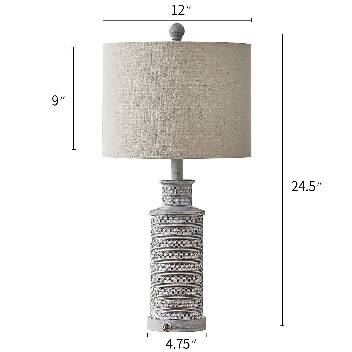 BOBOMOMO 3-Way Dimmable Touch Control Table Lamp Set of 2 with Dual USB Charging Ports for Bedroom Living Room Vintage Rustic Farmhouse Traditional Nightstand Bedside Lamps(Bulbs Included)