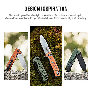 OKNIFE Mettle EDC Pocket Knife, 3.24 inch 154CM Folding Knife with Pocket Clip, G10 Handle Flipper Knife for Hunting, Camping and Work (Orange)