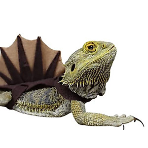 HAICHEN TEC Bearded Dragon Dinosaur Costume Handmade Outfit Felt Apparel Harness for Crested Gecko Chameleon Iguana Reptile