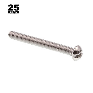 Prime-Line 9003797 Machine Screw, Round Head, Slotted/Phillips Combo, #8-32 X 1-1/2 in, Grade 18-8 Stainless Steel, Pack of 25