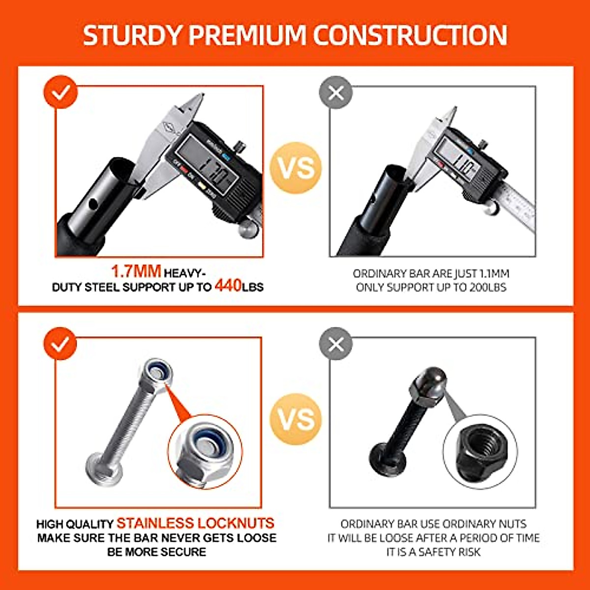 Ally Peaks Pull Up Bar for Doorway | Thickened Steel Max Limit 440 lbs Upper Body Workout| Multi-Grip Strength| Indoor Chin-Up Bar Fitness Trainer for Home Gym Portable