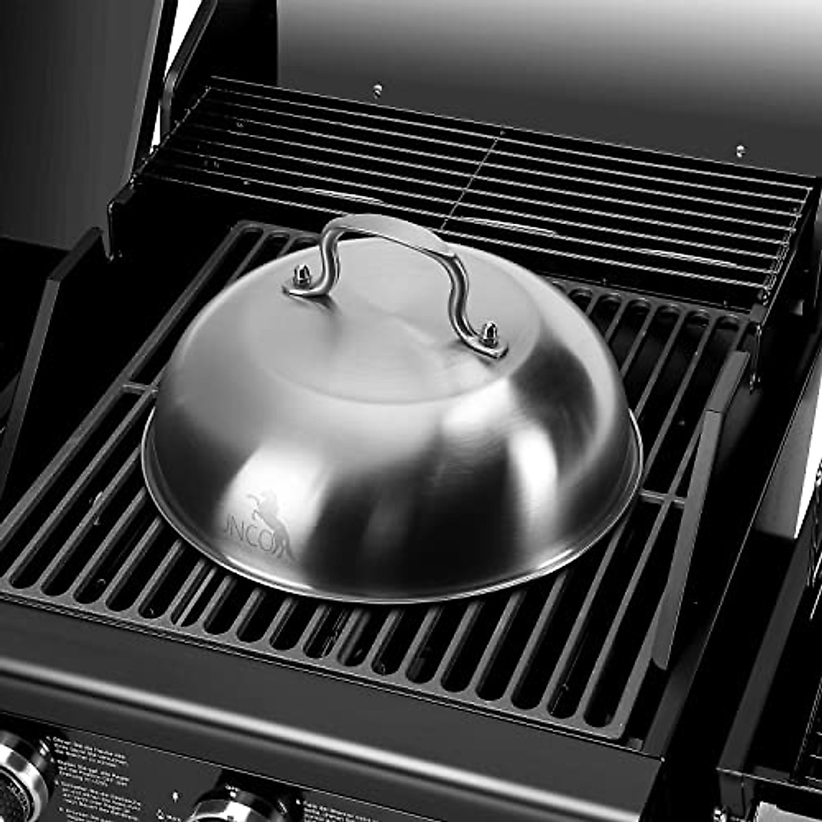 UNCO- Melting Dome, 9 Inch, Stainless Steel, Cheese Melting Dome, Round Basting Cover, Grilling Melting Dome, Cheese Melting Dome for Griddle, Griddle Grill Accessories.