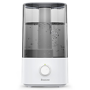 BREEZOME 4L Humidifiers for Bedroom, Ultrasonic Top Fill Cool Mist Humidifiers for Large Room, Last Up to 50 Hours, Humidifiers for Baby, Plants, Nursery