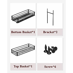 Sakugi Spice Rack Organizer for Cabinet - 2-Pack 2-Tier Pull Out Spice Rack for Kitchen Cabinet, Rustproof & Durable Spice Cabinet Organizer, Spice Organizer, 4.33''W x 10.23''D x 8.54''H