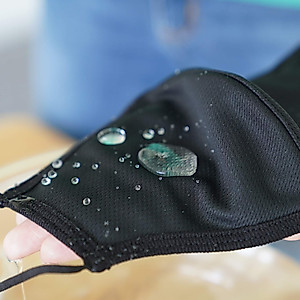 EnerPlex Safety Mask Comfortable 3-Ply Reusable Face Mask - Breathable, Fully Machine Washable Masks for Home Office Work Outdoors - LARGE (3-Pack) - Black.