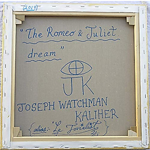 Joseph KALIHER (Texas 1970) THE ROMEO and JULIET DREAM OIL on CANVAS cm 50x50