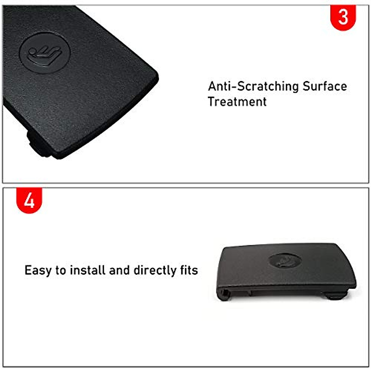 Jaronx for BMW Child Seat Anchor Cover, Rear Row Seat Safety Belt Anchor Cover for BMW Isofix Cover 1 Series E81 E82 F20 F21 /2 Series F22 F87 F23 / 3 Series E90 E91 F30 F31 F34 F80/X1 E84 (Black)