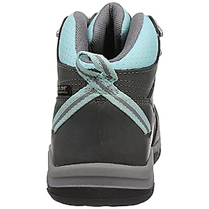 KEEN Ridge Flex Mid Height Waterproof Leather Hiking Boots, Grey/Blue Tint, 2 US Unisex Big Kid