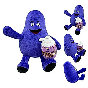Gri-mace Shake Plush, Fun-ko P-op Plush Toy, Soft Stuffed Grim-ace Plush, Mcd-onalds Fun-ko Po-p Game Figure Doll, Cartoon Stuffed Purple Figure Doll Gifts for Kids Fans Aldults Birthday