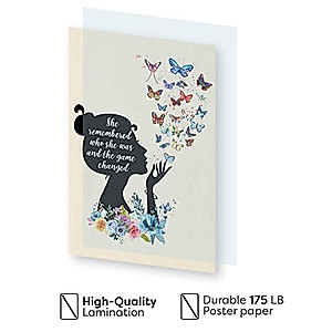 Picofyou She Remembered Who was and The Game Changed - Positive Quotes Wall Art Decor Print Inspirational, Motivational Gifts for Women, Teen Girls, Home, Office 16x24 Unframed, Brown