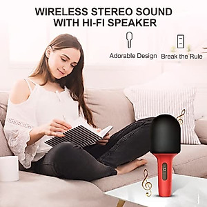 BeTIM Portable Karaoke Machine Wireless Karaoke Microphone Bluetooth Karaoke Speaker for Kids Adults,with Voice Changer for Home Party TV PC Smartphone
