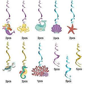 DmHirmg OceanHangingSwirl Decoration, OceanSwirl Decorations Hanging SwirlSpiral Decorations of OceanThemed, Under the Seas HangingSwirl Decorations OceanAnimals Parties Supplies