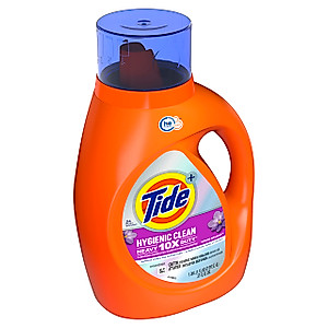 Tide Hygienic Clean Heavy 10X Duty Laundry Detergent Liquid, Spring Meadow, 24 Loads, 37 Fl Oz, He Compatible