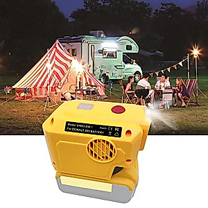 Powered Inverter 200W Inverter DC to AC 110~120V Supply Charger Adapter with USB-C PD3.0, AC Outlet, Type-C Fast Charging, 200LM LED Working Light (Battery Not Included)