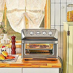 MEDIMALL 21.5 QT Air Fryer Toaster Oven, 7-in-1 Air Fryer Oven Combo w/ Timer, Auto Shut-off, Accessories Recipe, Stainless Steel Convection Countertop Oven for Bake, Broil, Toast, Reheat, Fry