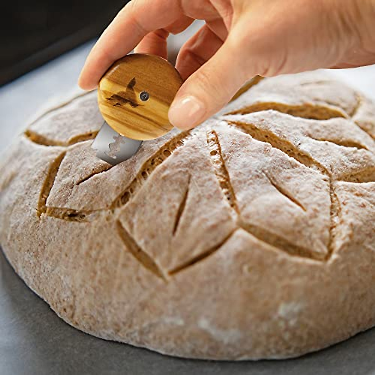 Ufo Bread Lame Scoring Tool - Bread Lame Cutter for Sourdough Bread Bakers Bread Razor Scorer Blade Banneton Cutter Scoring Knife Making Bakers Lame Handcrafted Lame with Ebook and 10 Razor Blades