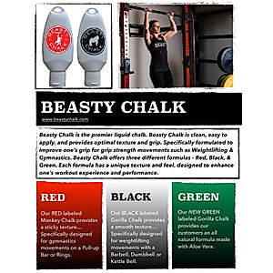 Beasty Chalk - Liquid Chalk for Weightlifting, CrossFit, Gymnastics, Rock Climbing, SPORTS. Two 50 ml Squeeze Bottles. All Natural or IPA Based. (50 ml pair, GORILLA - WEIGHTLIFTING)