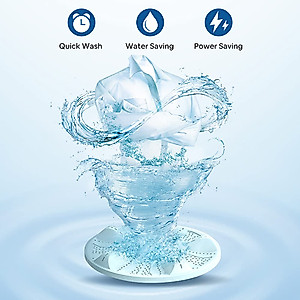 LifePlus Full Automatic Washing Machine, 1.8 cuft Compact Laundry Washer 12lbs Capacity w/Drain Pump, Faucet Adaptor, 8 Programs & 6 Water Levels for Apartment Home Dorm