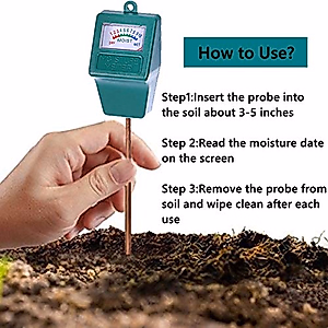Hathdia Soil Moisture Meter,Plant Hygrometer Moisture Sensor Plant Water Monitor for Potted Plants,Garden,Farm, Lawn(No Battery Needed)