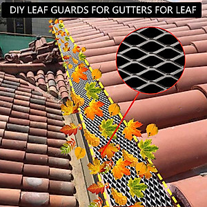 Aluminum Gutter Guard Mesh 5 Inch x 20 Feet with Anti-Scratch Gloves, Roof Gutter Filters Durable Leaf Guards for Gutters Strainer Stop Leaf Blockage Drain Pipe Net Cover (Silver, one Rolls)