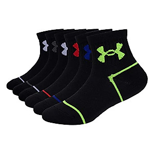 Under Armour Baby Boys Multi Pack Basic Essential Quarter Sock, Black, 2T-4T