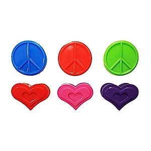 Heart and Peace Sign Bag Clips! Set of 6!