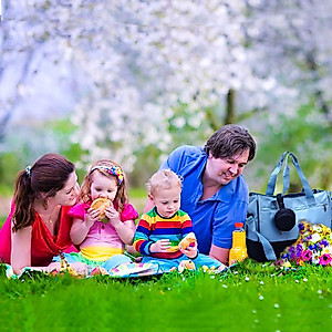 Lumier Diaper Tote Bag -Travel Bag with Changing Pad, Stroller Strap, Pacifier Case -Baby Boy Girl Registry Gift for Mom,Dad