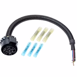 MECMO OEM Style Replacement USCAR Connector Wiring Harness, Universal 7 Pin Trailer Plug Truck Side, Splice-in Multi-Tow Factory 7 Way Towing Hitch Wire for Ford, GM, Chevy Silverado, GMC Sierra Dodge
