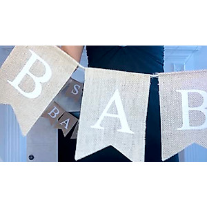Shimmer Anna Shine Sweet Baby Boy Burlap Banner for Baby Shower Decorations and Gender Reveal Party (Blue)