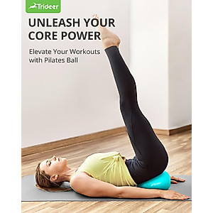 Trideer Pilates Ball 9 Inch with Pump, Core Ball, Mini Pilates Ball for Physical Therapy, Small Exercise Ball Between Knees, Small Workout Ball for Barre, Yoga, Stability, Workout, Office&Home Gym
