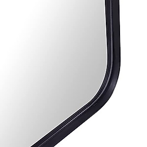 GRACTO 24x36 inch Black Stainless Steel Metal Framed Bathroom Mirror for Wall Rounded Rectangular Bathroom Vanity Mirrors