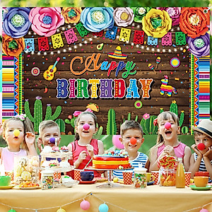 6 * 4ft Mexican Happy Birthday Backdrop - Mexican Themed Fiesta Birthday Party Decorations Mexican Party Supplies Mexican Banner Mexico Cinco De Mayo Carnival Photo Booth Background