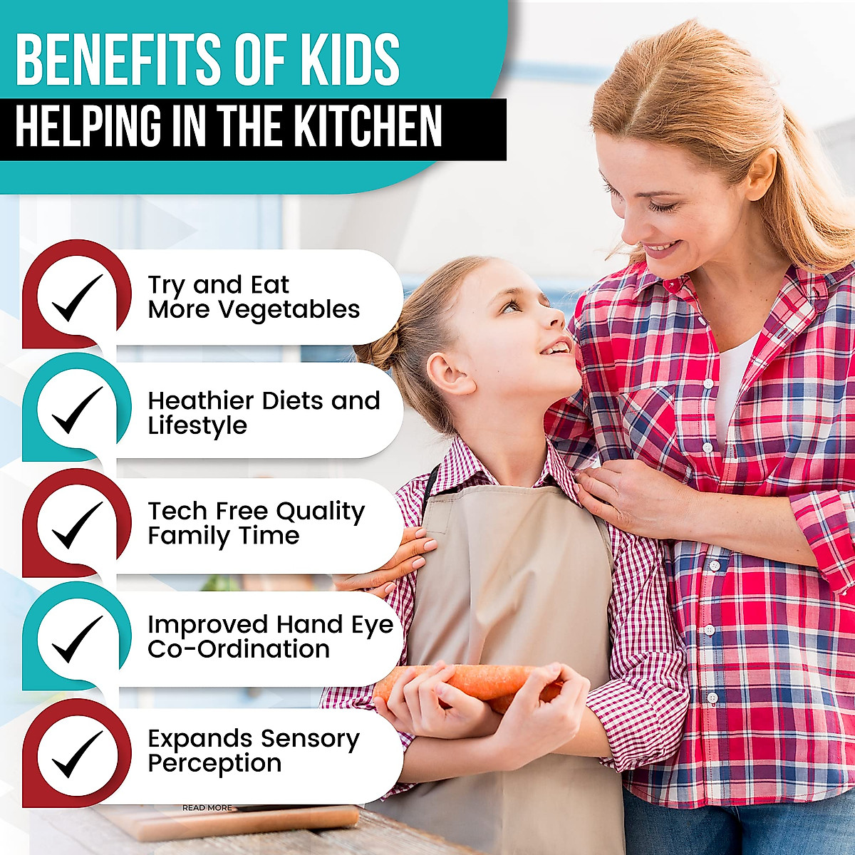 TruChef Kids Tomato Steak Knife Set for Real Cooking (Aqua) - 2pcs - Skin Friendly Serrated Edge Stainless Steel Lightweight - Safe for Children & Beginners