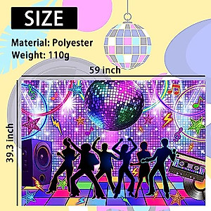 70s Disco Party Backdrop Disco Party Decorations Disco Backdrop Disco Ball Backdrop Disco Wall Backdrop Retro Photography Photo Booth Background for Disco Birthday Party Supplies 59x39in (Colorful 1)