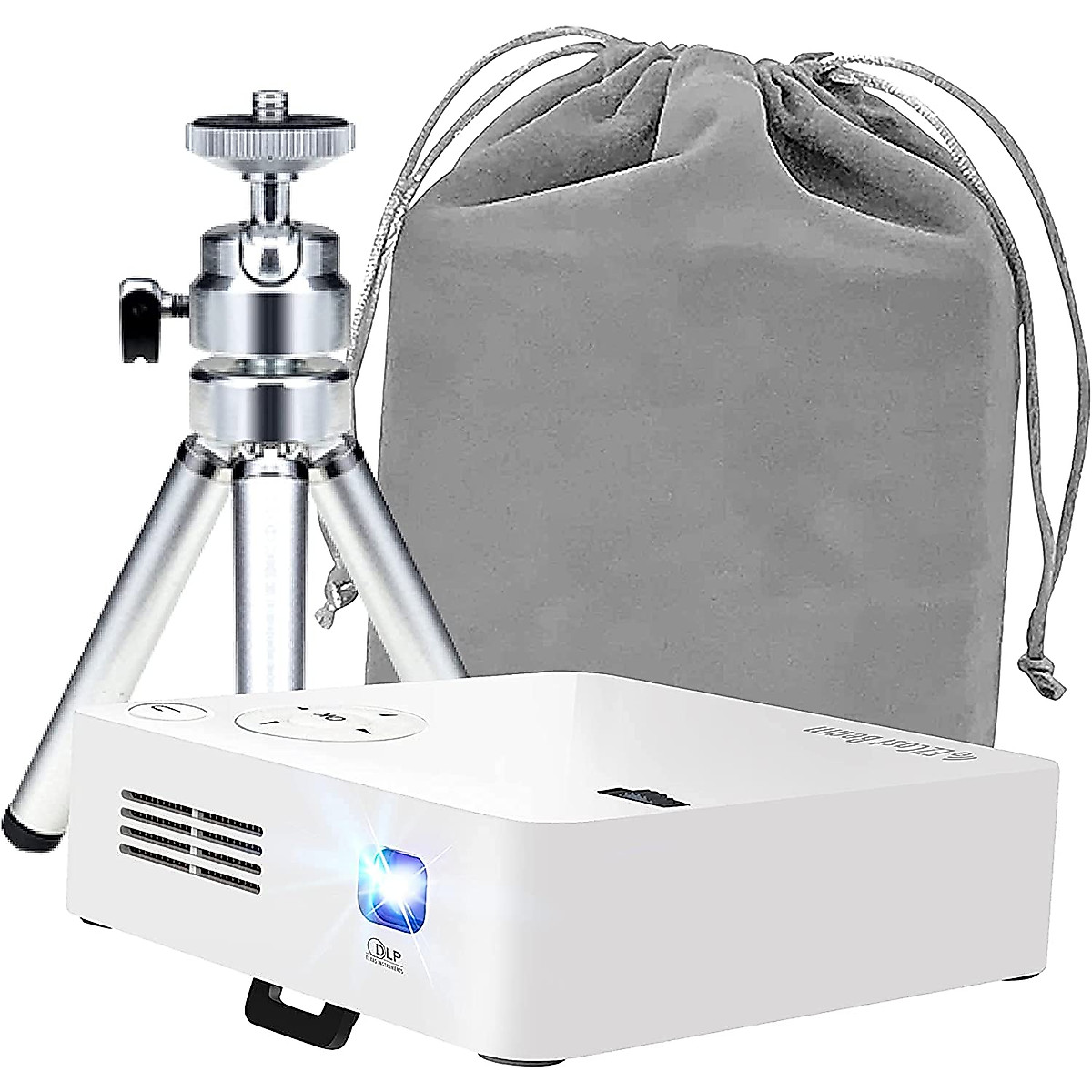 Outdoor Ultra Portable Pico Projector EZCast Beam J2 | WiFi Projector, Includes Tripod & Bag, Battery for 5hrs on a Playtime, DLP, 300 ANSI, 100" Displays, Compatible w/ HDMI, USB, iPhone, TV Stick