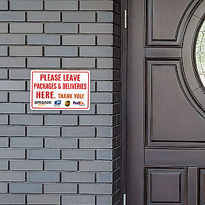 Bestylez Please Leave Packages Deliveries Here - Bestylez Delivery Sign for Outdoor Use 12" * 8" (153)