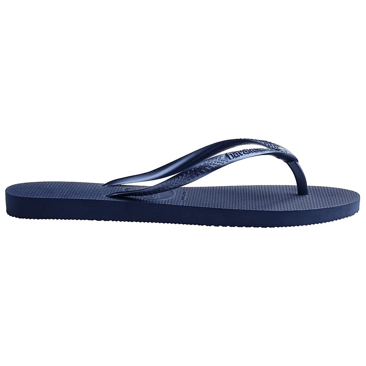 Havaianas Women's Slim Crystal SW II Flip Flops - Swarovski Crystal Embellishment - Navy Blue, 9-10