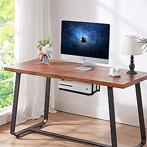 Chanvoo No Drill Aluminum Universal Under Desk Mount Holder for Xbox Series S, Xbox One S/X, Xbox 360, PS4 Slim/Pro, Desktop Mini PC with Adhesive (Black)