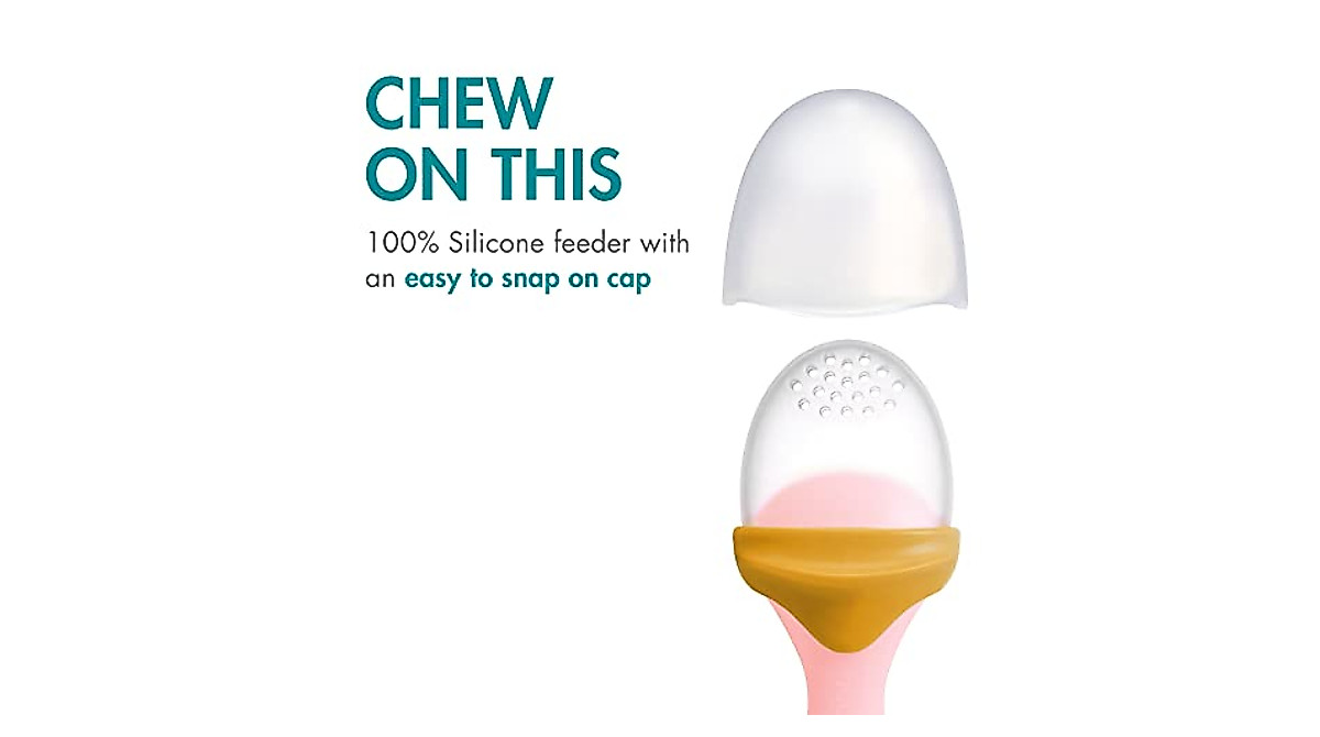 Boon PULP Silicone Baby Feeder for Self-Feeding & Teething Relief