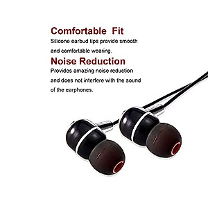 Earbuds Replacement Tips Silicone Earbud Tips Ear Gels Fit for Inner Hole from 3.8mm - 5.1mm Earphones 9 Pairs S/M/L Black-Red