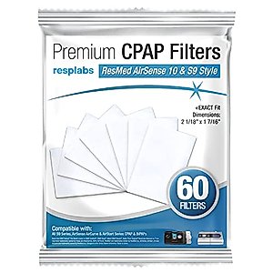 resplabs CPAP Filters - Compatible with The ResMed AirSense 10 Machine - 60 Filter Pack