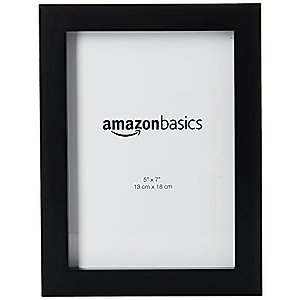 Amazon Basics Rectangular Photo Picture Frame, 5" x 7", Pack of 5, Black