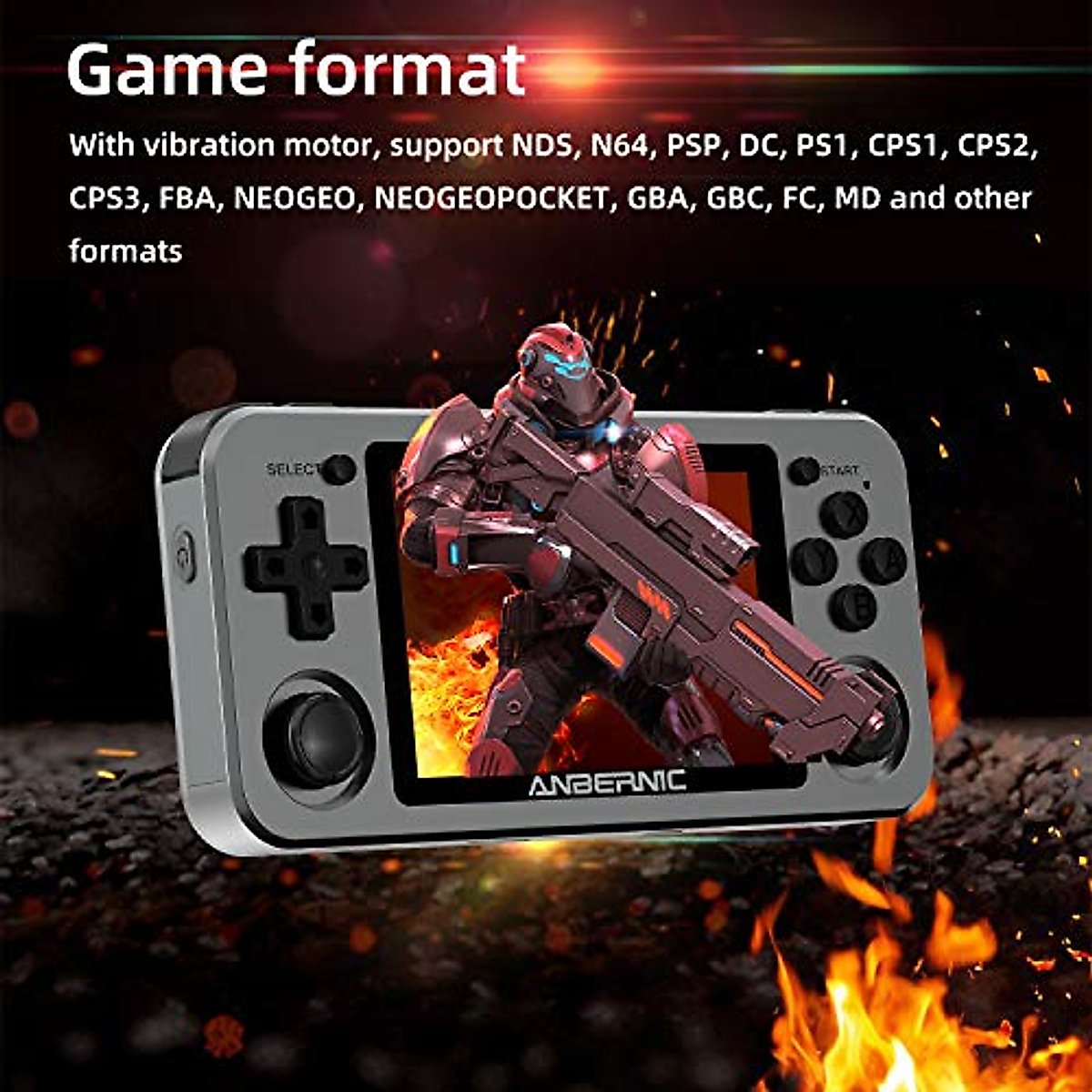 HAIHUANG RG351M Retro Game Console,WiFi Built-in Online Sparring, Handheld Game Console with 64G TF Card 2500 Classic Games, Portable Game Console 3.5 inch IPS Screen Happy Time with Kids (Gray)