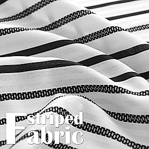 jinchan Black and White Shower Curtain Fabric Shower Curtain for Bathroom Modern Black Striped Shower Curtain Spring Water Repellent in Bath 70x72 inches Long Shower Curtains Set with Curtain Hooks