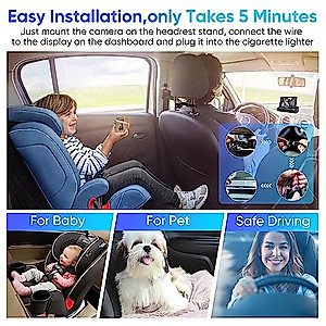Soulgenix Baby Car Camera, Night Vision Function, 4.3" HD Wide Baby Car Monitor for Backseat, Car Camera for Baby Easily Observed, AHD Adjustable Camera for Comprehensive Baby Monitoring During Travel