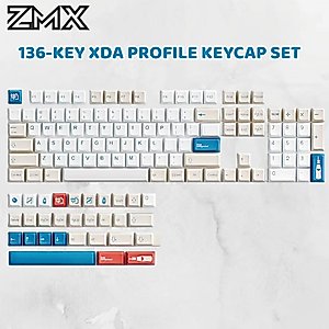 ZMX Soy Milk Custom Keycaps,136 Keys PBT Dye-Heat Sublimation Cherry Profile Personalized Keycaps Set for MX Switch Compatible with Mac Windows PC Mechanical Gaming Keyboard