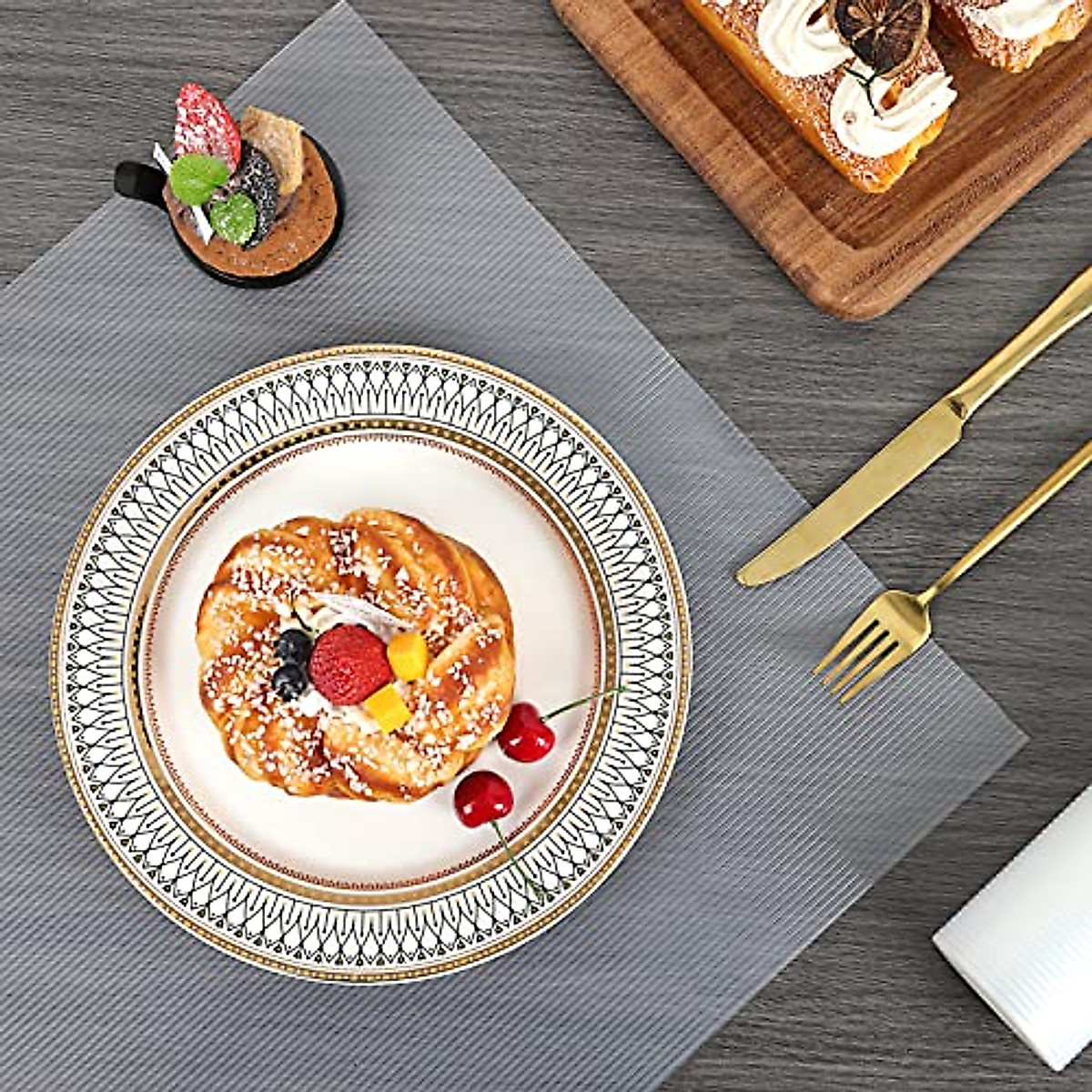 BAKHUK Shelf Liner for Kitchen Cabinets, 2 Rolls of 17.5 Inches x 25 FT, Non Adhesive Cabinet Liner, Double Sided Non-Slip Drawer Liner, Clear Ribbed Washable Refrigerator Mats for Pantry Cabinet